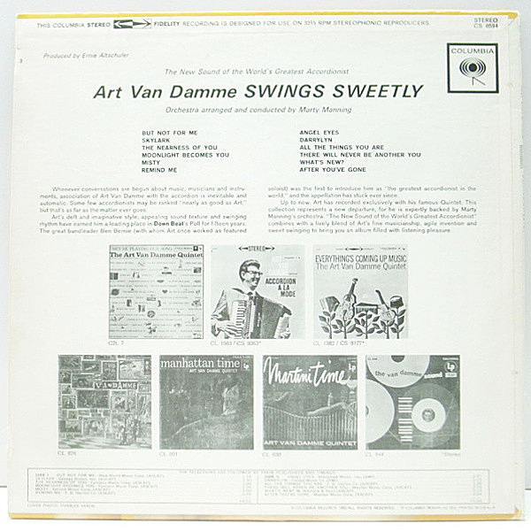ART VAN DAMME / Swings Sweetly (LP) / Columbia | WAXPEND RECORDS
